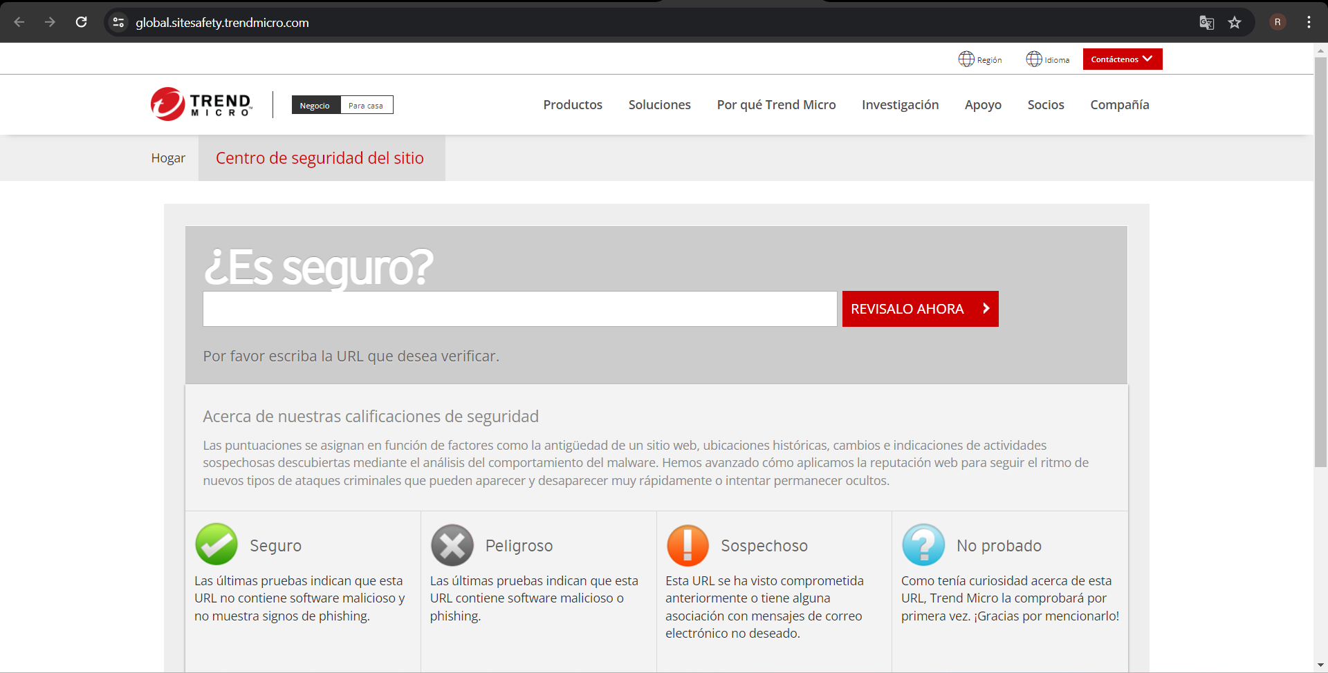 Trend Micro Site Safety Center: Protegiendo tu Experiencia en Internet ...
